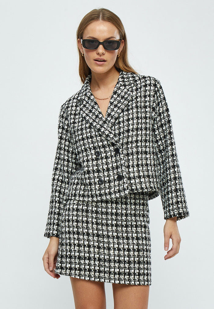 Renete Short Jacket - Black Checked